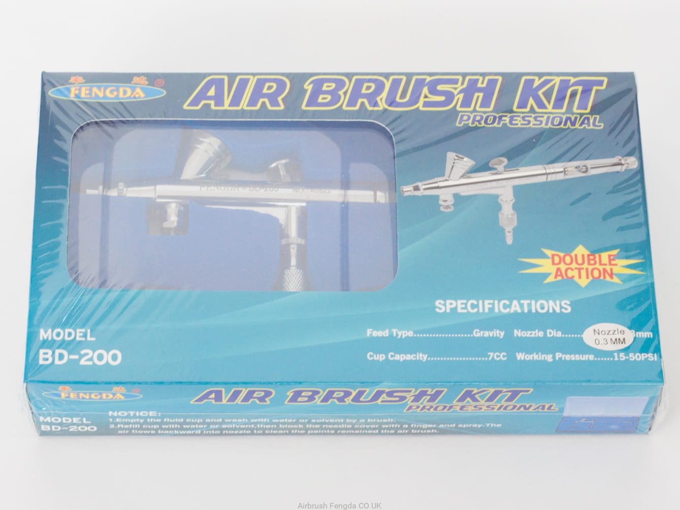Double-Action Airbrush Fengda® BD-200 with Nozzle 0,2 mm