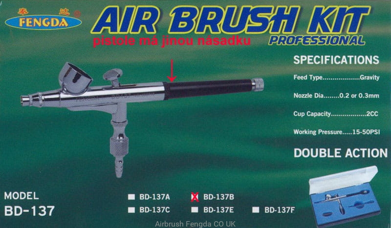Double-Action Airbrush Fengda® BD-137B with Nozzle 0,25 mm